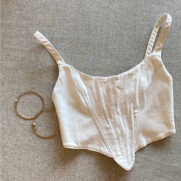 Zara | Tops | Zara White Corset Top | Poshmark